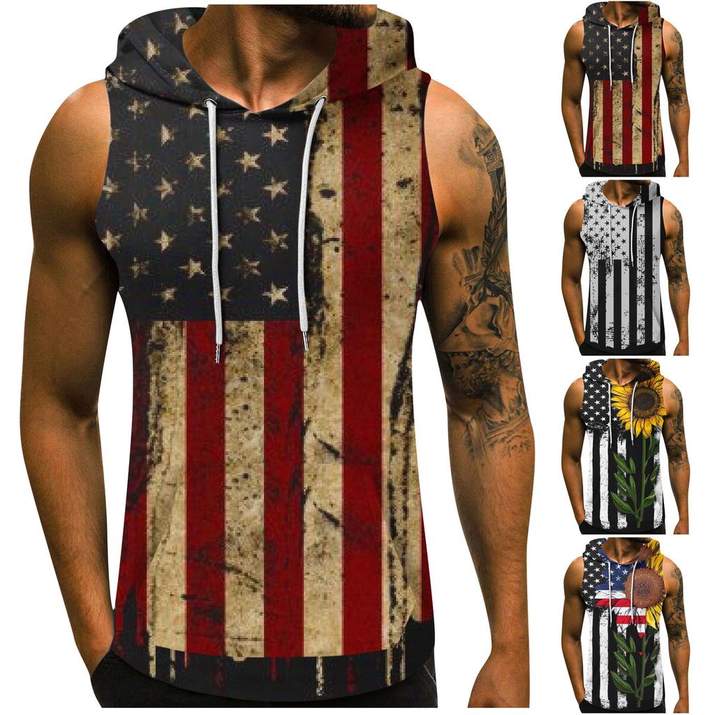 Мужской жилет с капюшоном для фитнеса, модная футболка без рукавов для ...