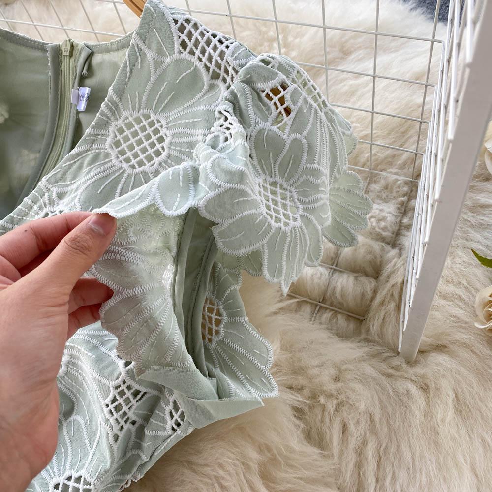 Kjøp RUGOD 2022 Summer New Design Sense of Foreign Style Lace Floral ...