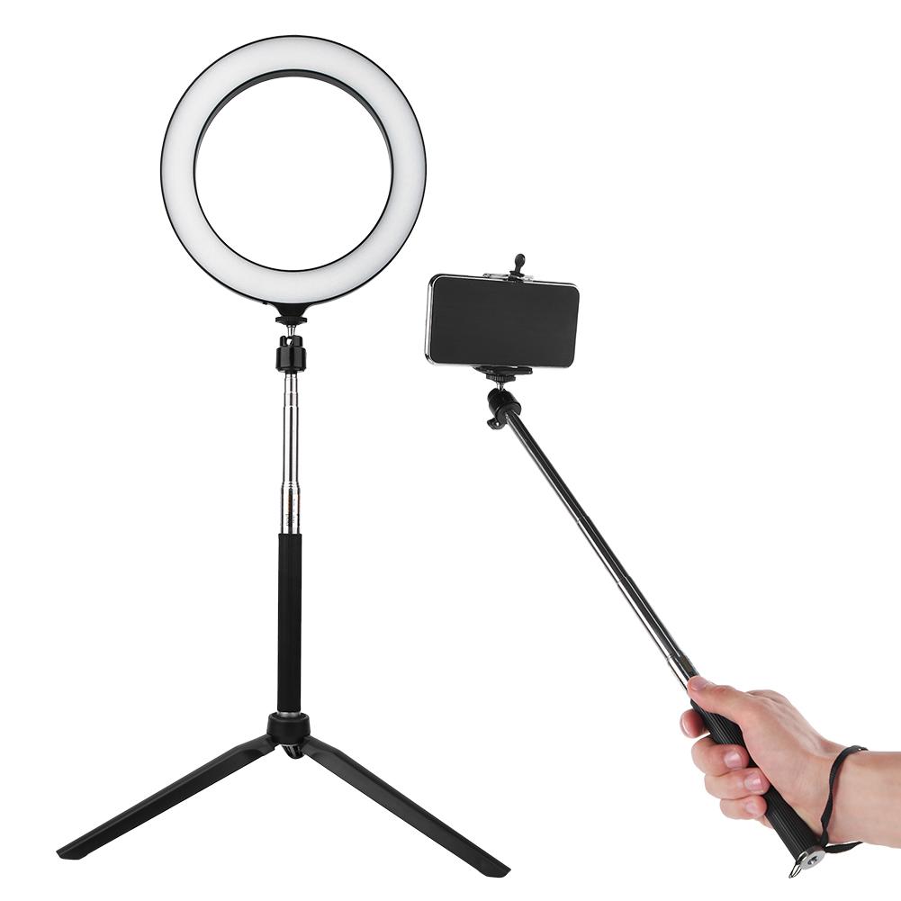 1200lm 20cm LED Ring Light Studio Photo Video Dimmable Ring Lamp Stand ...
