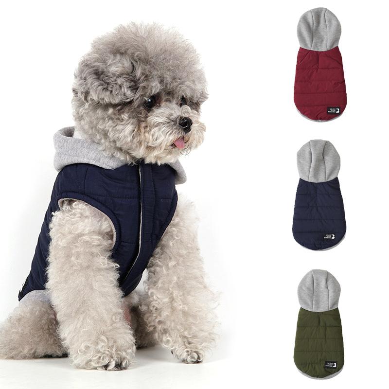 Buy Winter Hooded Dogs Vest Thick Warm Pet Coat Waterproof Velcro Puppy ...
