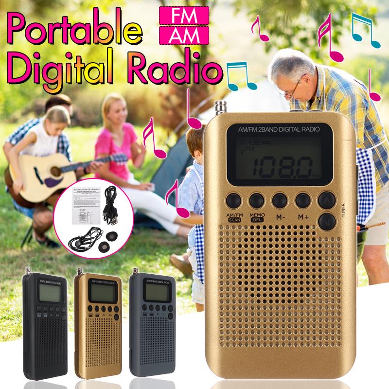 Buy Mini Radio Portable AM/FM Dual Band Stereo Pocket Radio Receiver ...