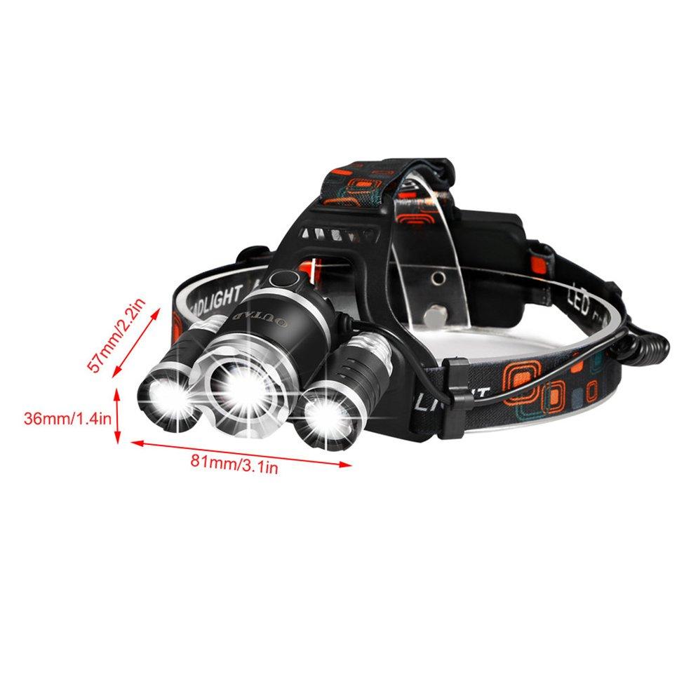 Satın alın Outad Zoomable 4 Modes Super Bright Led 3 Lamp Head Lamp ...
