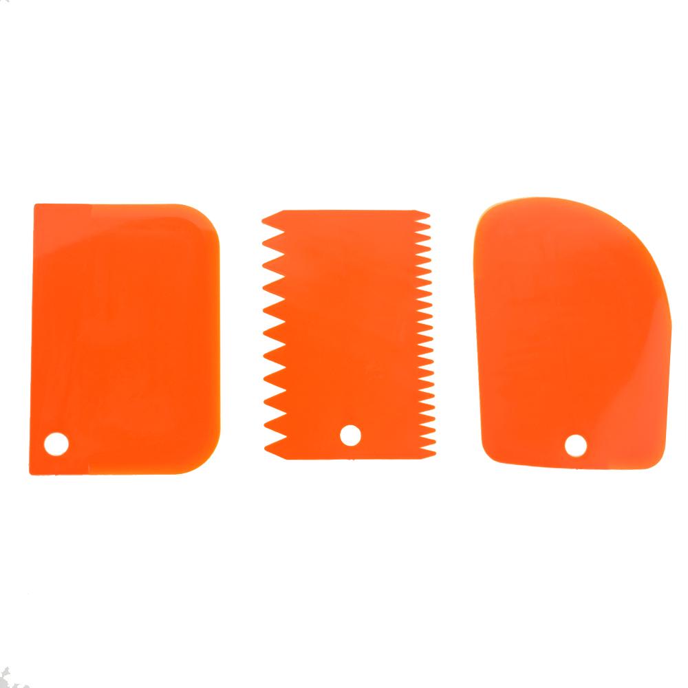 Buy 1Set/3Pcs Cake Scarper Plastic Scraper Cream Scraper Set Cake Mold ...