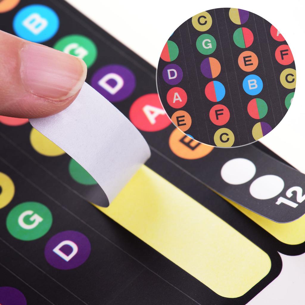 Gitar Fretboard Çıkartmalar Renkli Fingerboard Sticker Not Çıkartma 6 ...