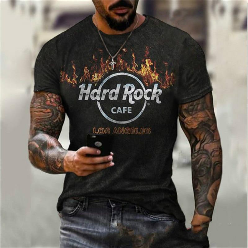 Cheap Summer Men's T-Shirt HARD ROCK Printed Short Sleeve Men's Fashion Casual Loose T-Shirt Hot ...