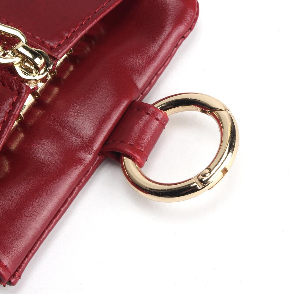 Buy TAUREN Women Genuine Leather Oil Wax Zip Wallet Coin Key Holder ...