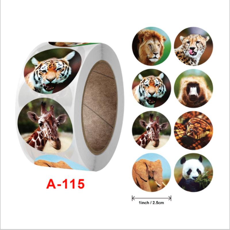 Buy 500 Pcs/Roll Zoo Animals Cartoon Stickers For Kids Classic Toys ...