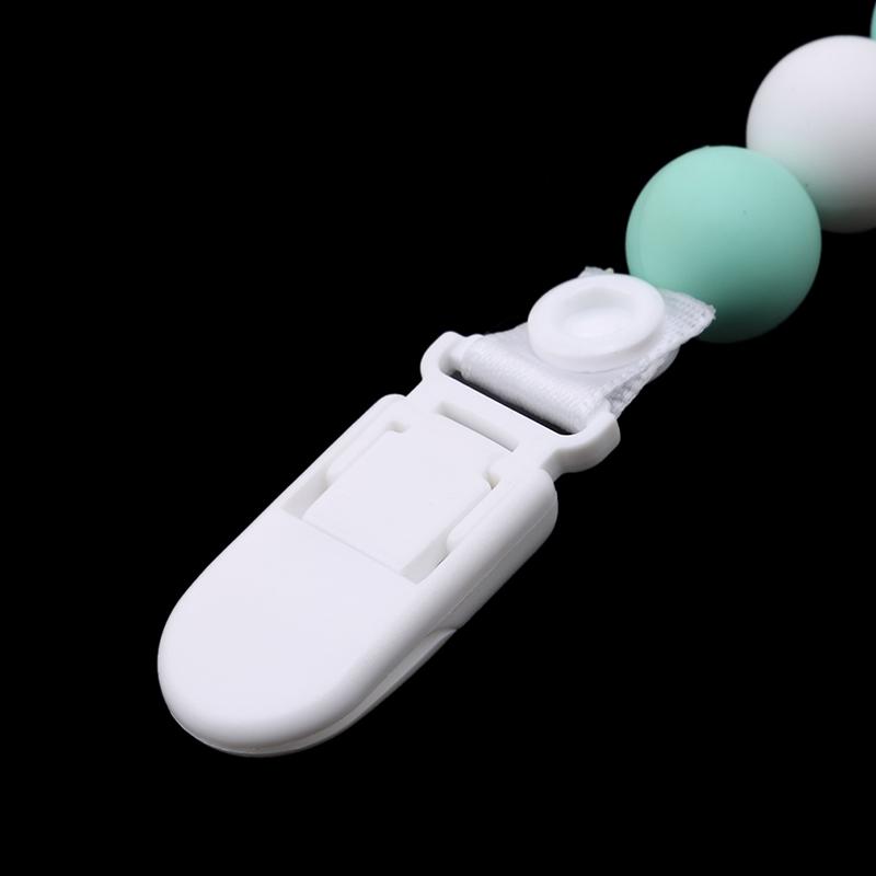 Silicone Pacifier Clips Nipple Chain Teething Chains Baby Bead Attache ...