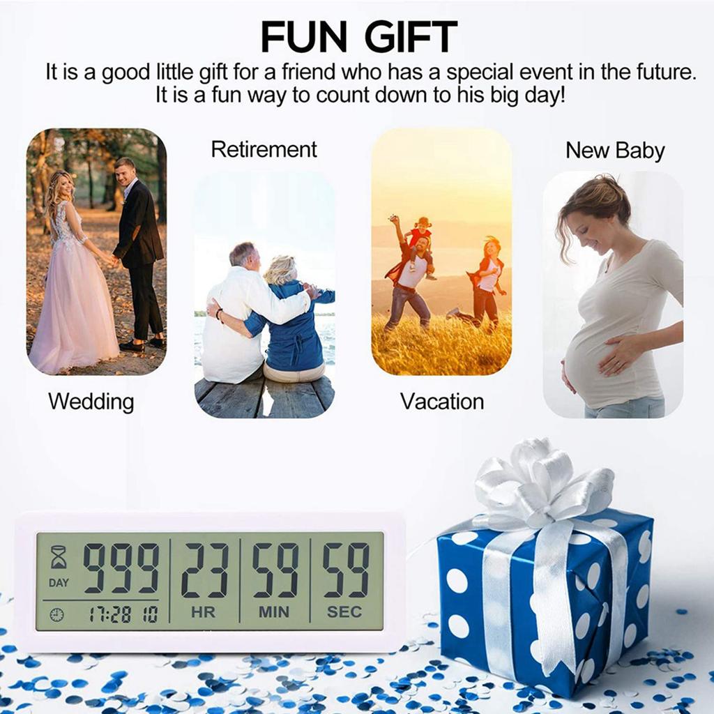 2X Big Digital Countdown Days Timer Clock - 999 Days Count Down Clock Timer For Graduation Lab ...