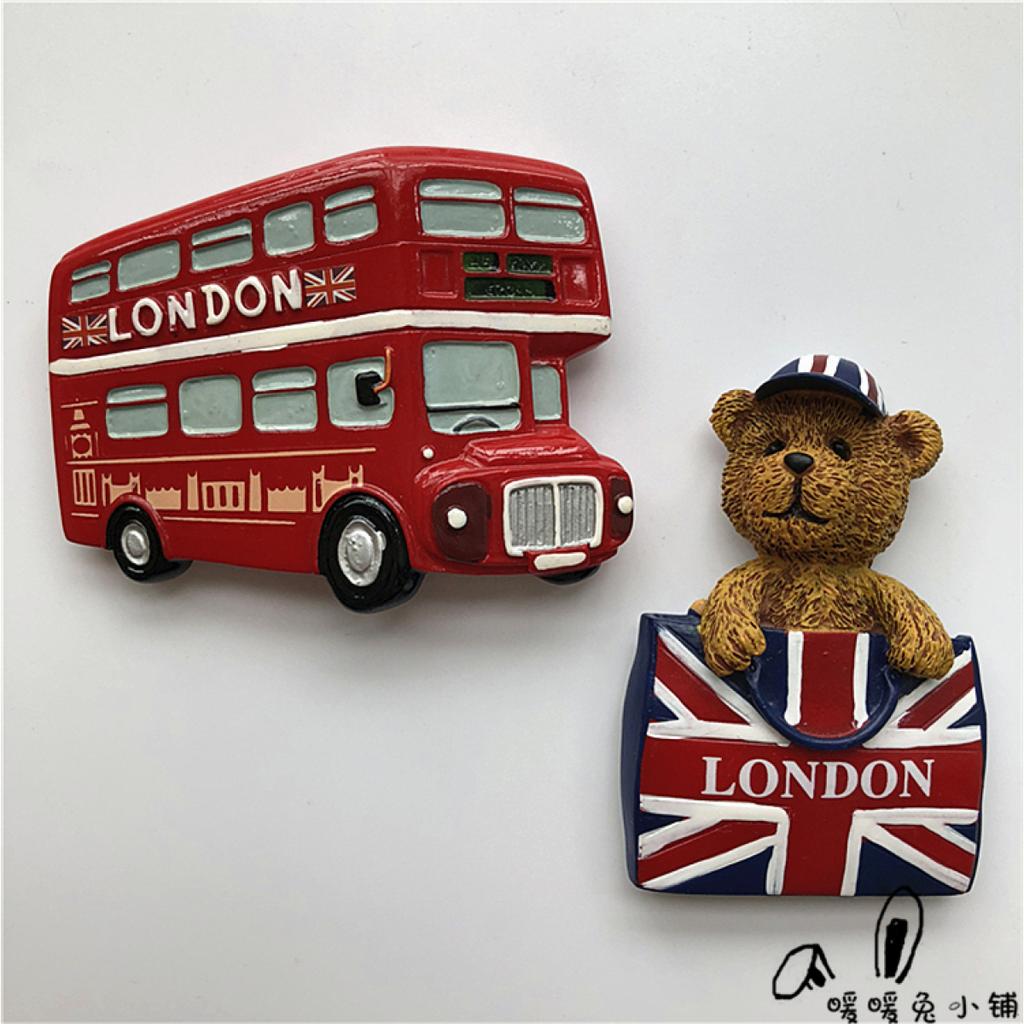 Cheap British Bus London Bridge Telephone Booth Resin Fridge Magnet | Joom