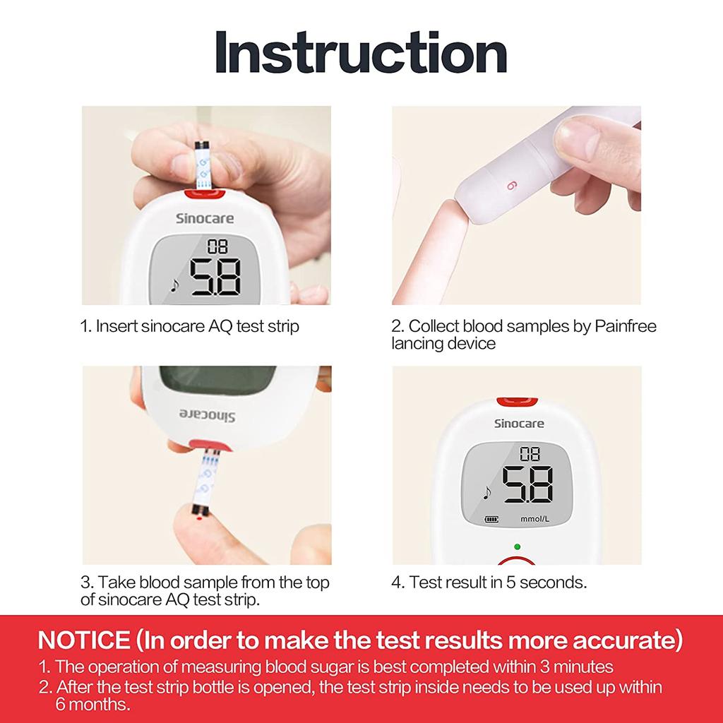 Cheap Safety AQ Voice Blood Glucose Meter Test Paper Lancet Diabetes ...