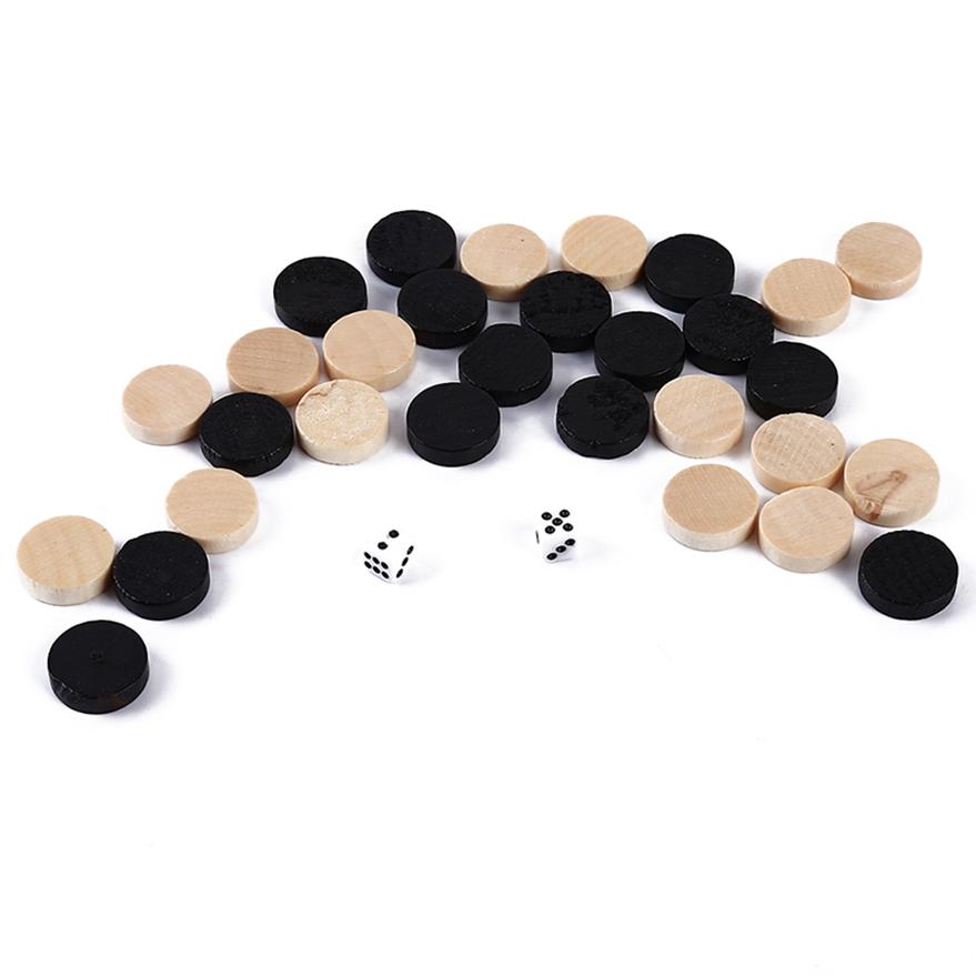Cheap Black and White Chess Pieces Wooden Game Backgammon Solid Wood Double Land Checker | Joom