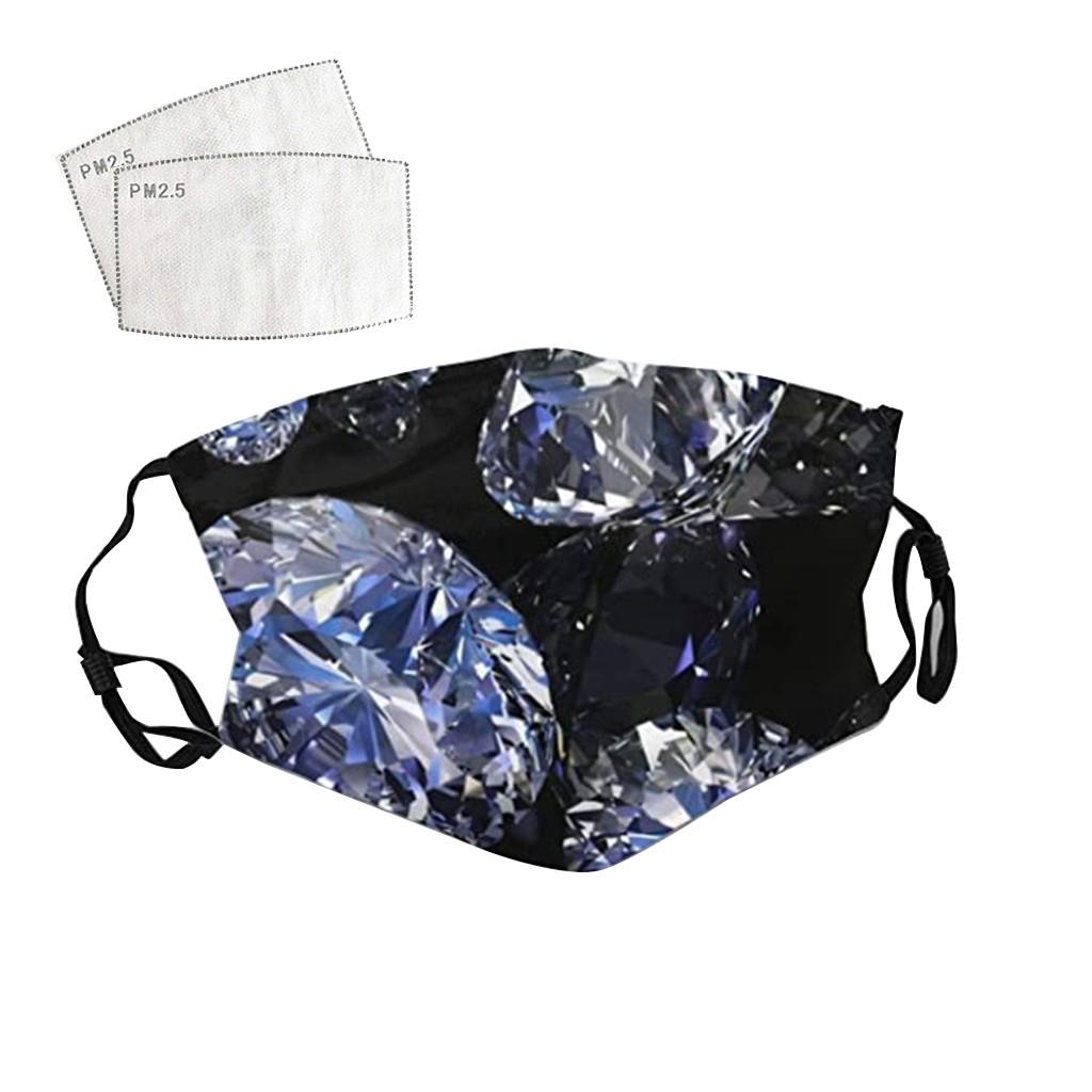 Buy 6PC Bling Diamond Unisex Half Washable Face Mouth Cover Mask for ...
