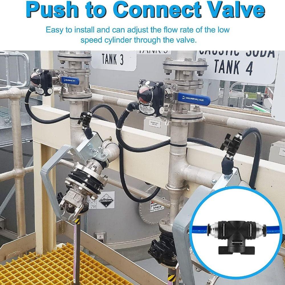 2pcs 6mm OD Push To Connect Ball Valve Black Air Flow Control Valve ...