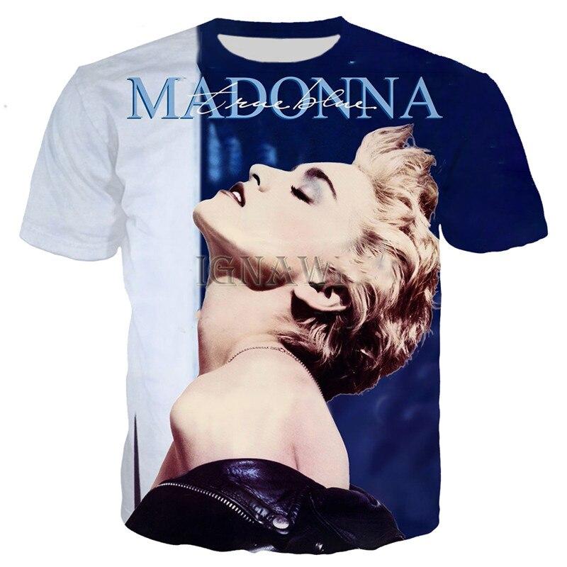 Buy New Fashion T Shirt Men /Women Pop Singer Madonna 3d Printed T -Shirts Casual Harajuku Style ...