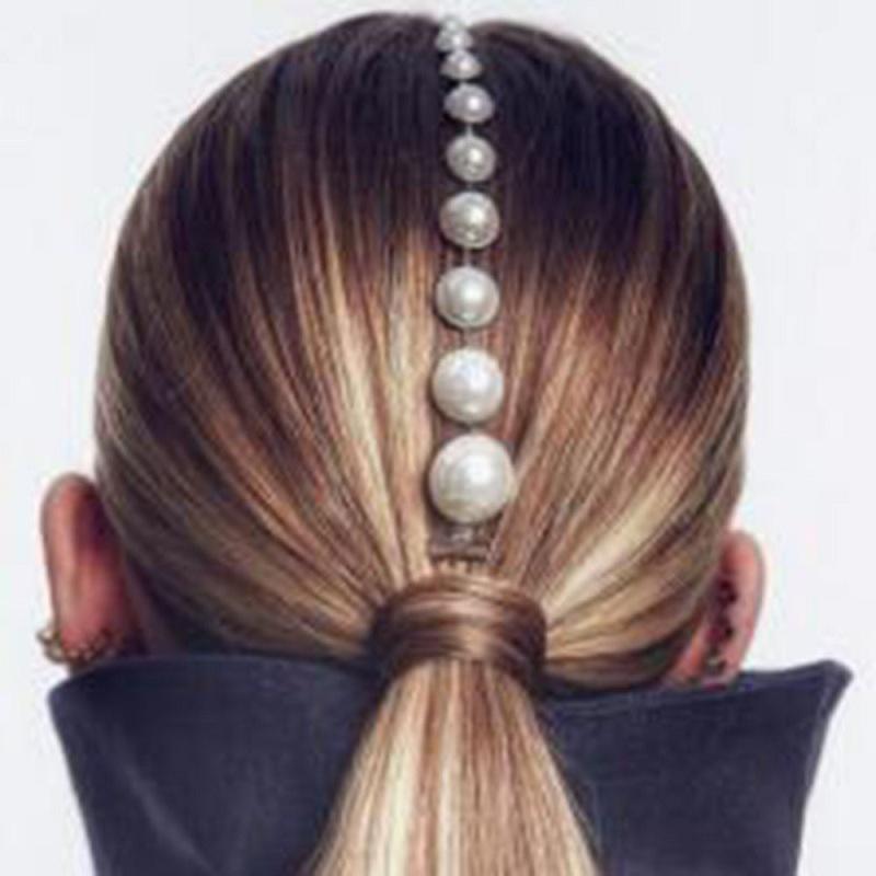 Buy Creative Imitation Pearl Hair Chain New Fashion Hair Jewelry ...