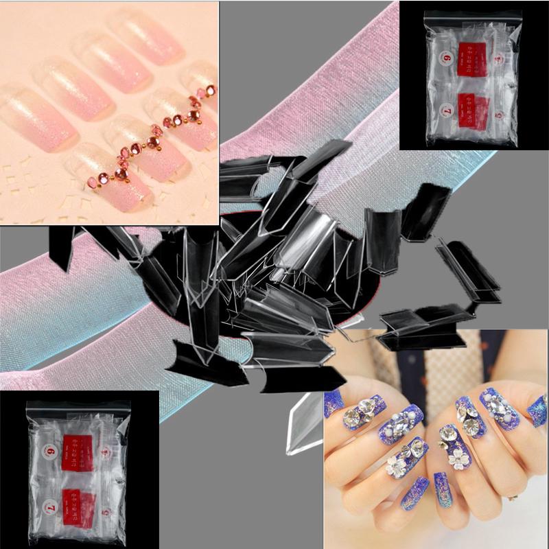 Buy Nail Nail Pieces Are Fully Attached With 500 Triangular Transparent ...