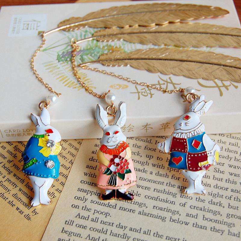 Buy Cute Rabbit Feather Shape Bookmark at affordable prices — free ...