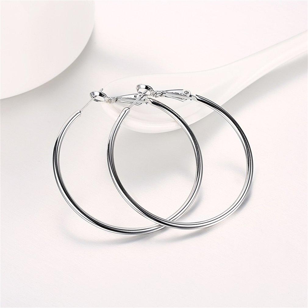 1 Pair Classic Round Big Hoop Earrings For Women Earbob Gift ...