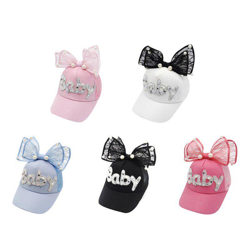 Girls Children Letters Print Caps Hats Child Adjustable Sun Protection ...