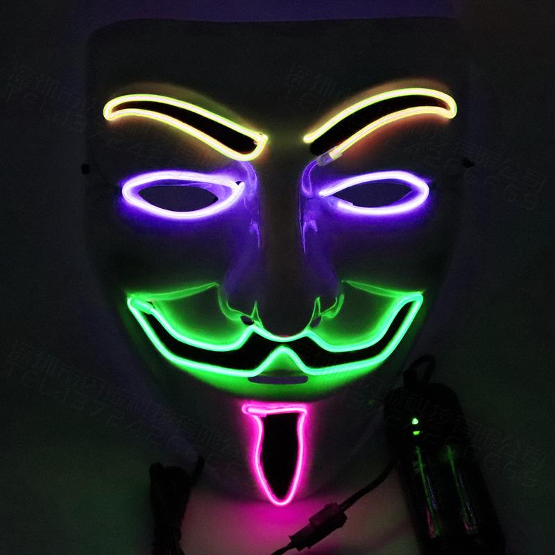 Buy LED Mask Anonymous Hacker V FOR Vendetta Guy Fawkes Halloween ...