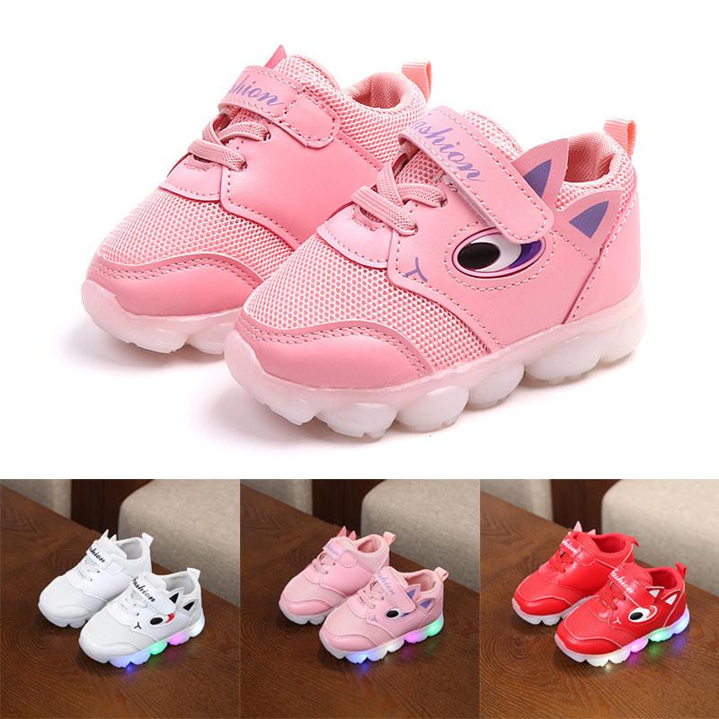 Buy Toddler Baby LED Light Shoes Boys Soft Luminous Outdoor Sport Shoes ...