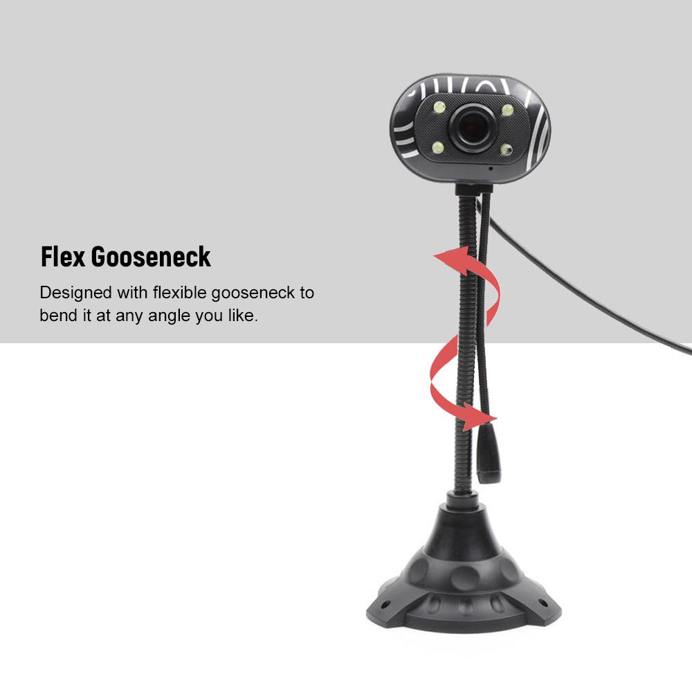 USB Webcam Flexible Gooseneck 640480P Desktop Online Computer Camera ...