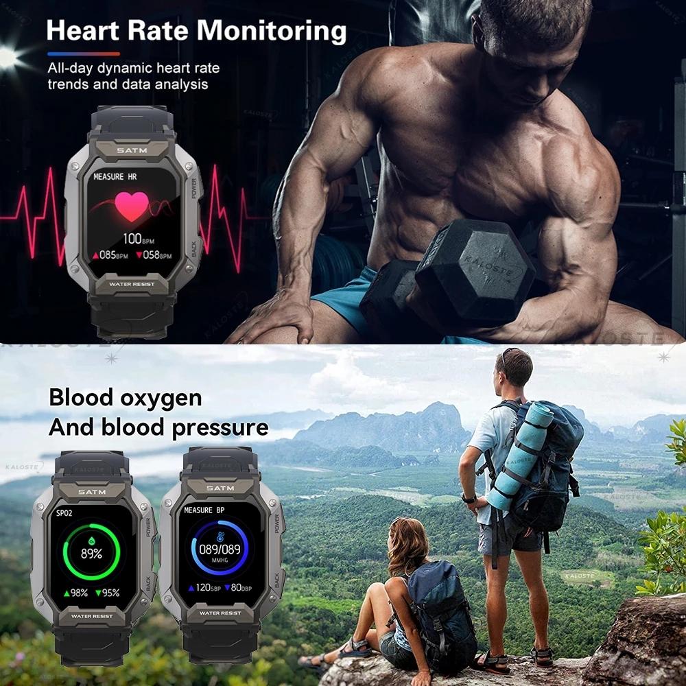 💰Koop SACOSDING New Smartwatch 2022 Rugged Outdoor Smart Watch Blood ...