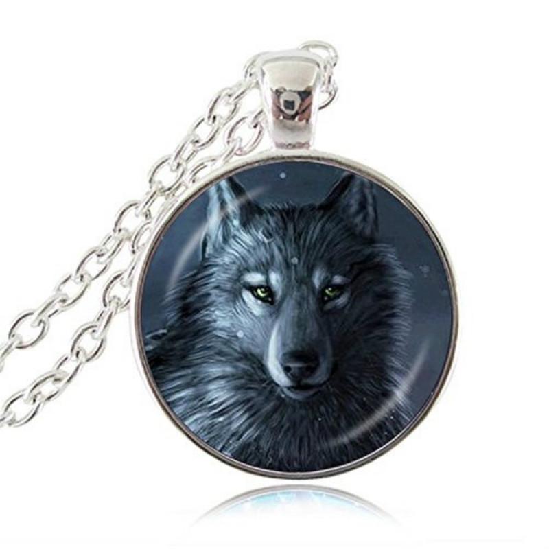 Cool Wolf Necklace for Women Men Wildlife Animal Jewelry Glass Dome ...