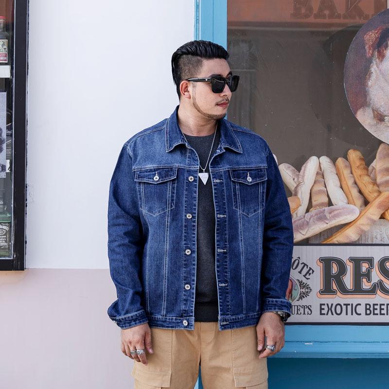 Buy Men's Fashion Autumn Denim Jacket Mens Retro Pattern Embroidery ...