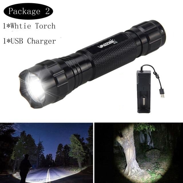 Buy Rechargeable USB Charger High Lumen LED Light Tactical Flashlight ...