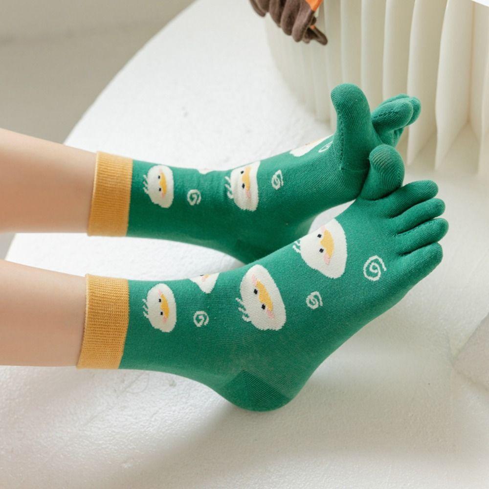 Buy Mosaic Color Cartoon Cute Women Socks Five Finger Socks Split-toed ...