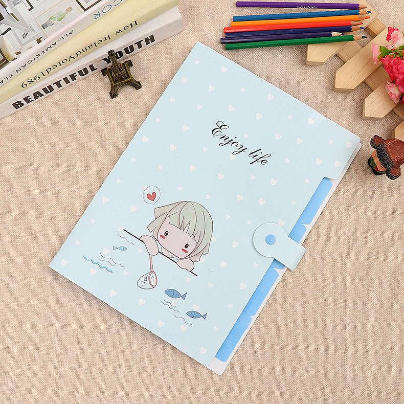 Cheap Cute Cartoon A4 File Folders 5 Pockets Office Expanding File ...