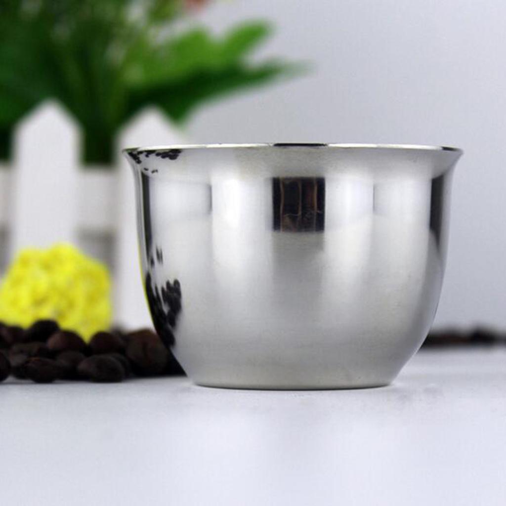 Mini Stainless Steel Double Wall Coffee Cup Heat Resistant Tea Cups ...