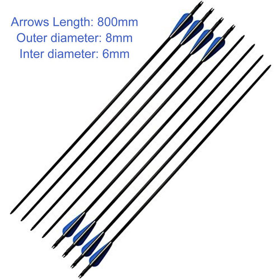 Buy Linh 12pcs 8mm Fiberglass Arrow Arrowhead Spine 550 For Archery ...