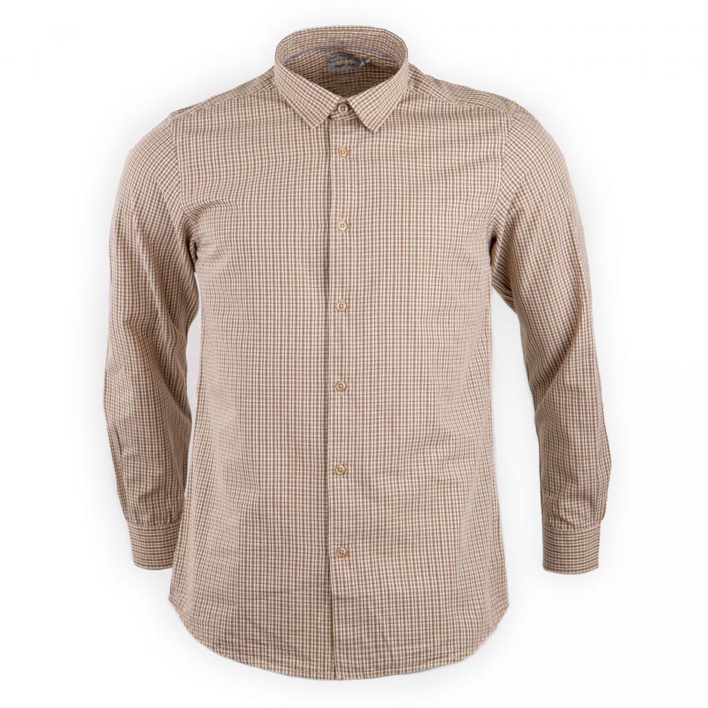 Buy Chemise marron à petits carreaux slim fit homme BEST MOUNTAIN at ...