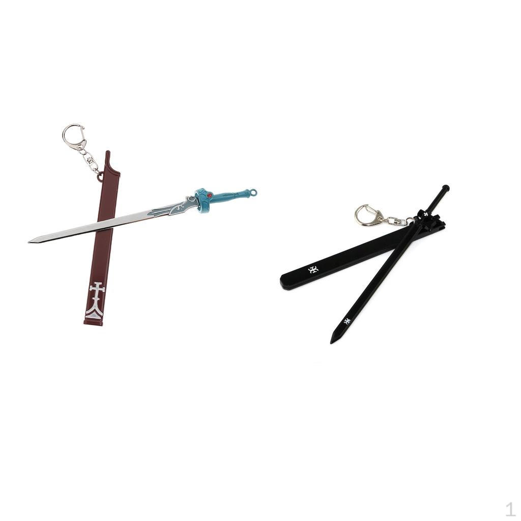 Buy Japanese Anime Key Ring Sword Art Online Kirito & Asuna SAO Unisex ...