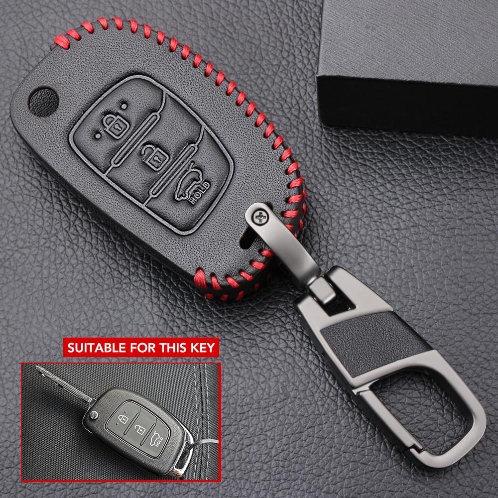 Buy Car Styling Car Leather Key Case For Hyundai Creta I10 I20 Tucson ...