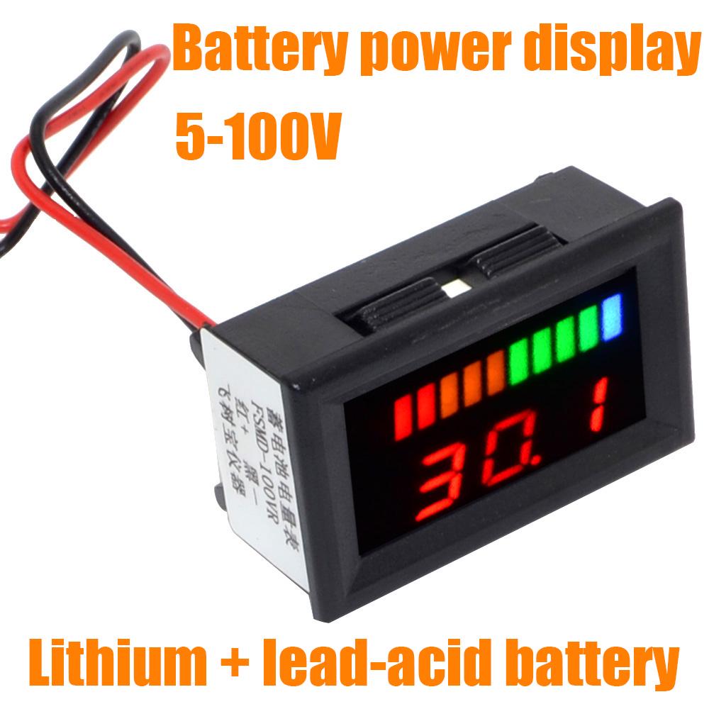 Buy Universal 5-100V Dual LED Display Lithium/Lead-Acid Battery Tester ...