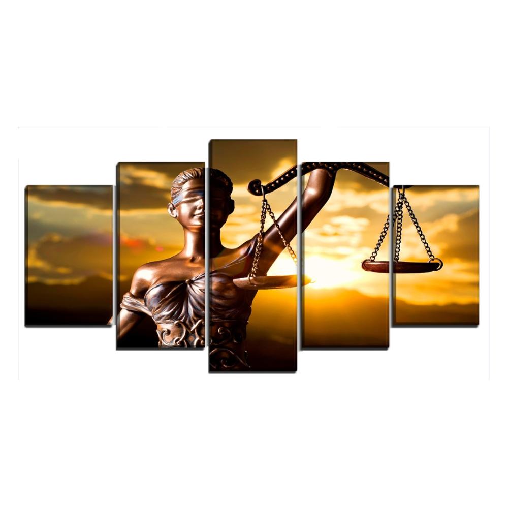 Satın alın 5 Piece Wall Art Canvas Painting Themis Goddess of Justice ...