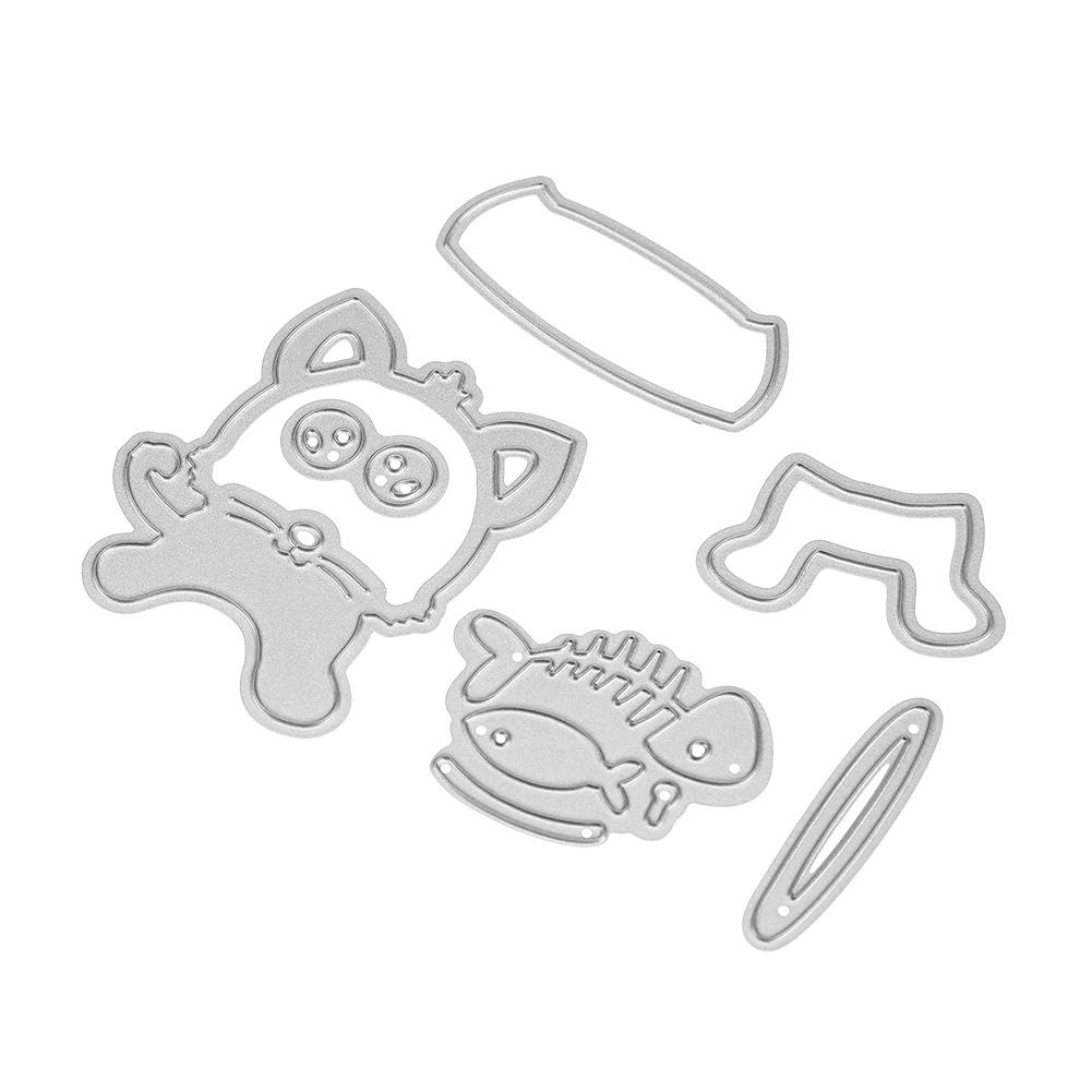 Buy 1 Set Cat Metal Cutting Dies for DIY Scrapbook Emboss Stencil/MS268 ...