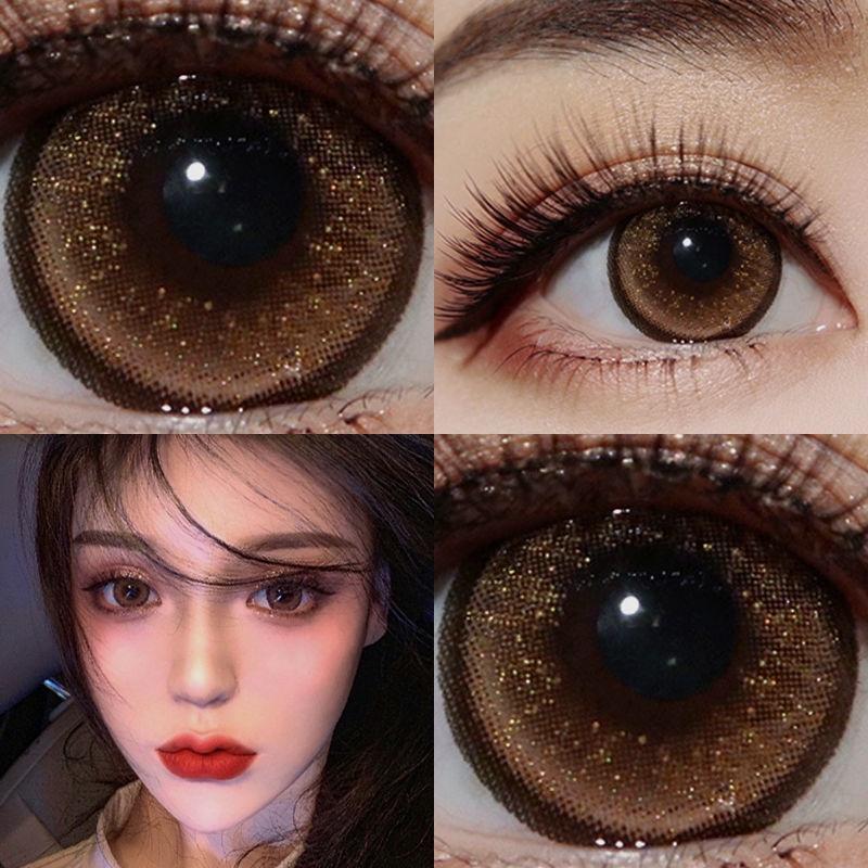 Buy 2pcs/pair Graded Color Sparkling Contact Lenses Myopia Comfortable ...