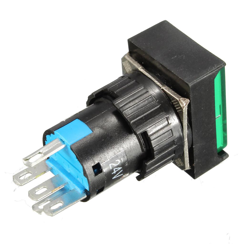 Buy 16Mm Push Button Self-Reset Switch Square LED Light DC 24V 3A ...
