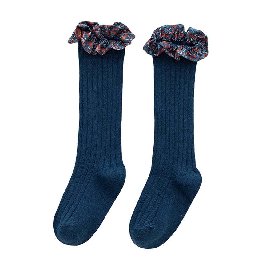 Buy No-Slip Solid Color Baby Girl's Sock Kids Cute Princess Autumn ...