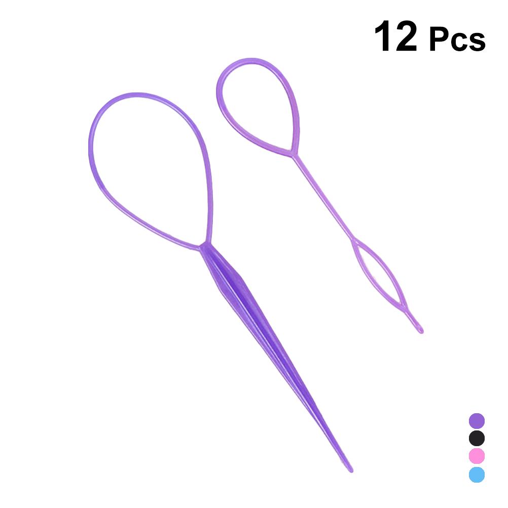 Buy 12 Pcs Plastic Braid Hair Styling Maker Accessories Tool for Girls ...