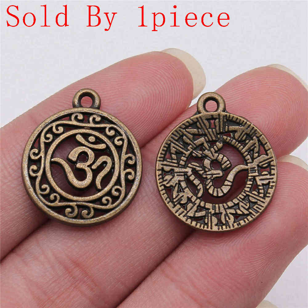 Buy 1 Piece Hollow Carved Circle Om Symbol Charms for Jewelry Making ...