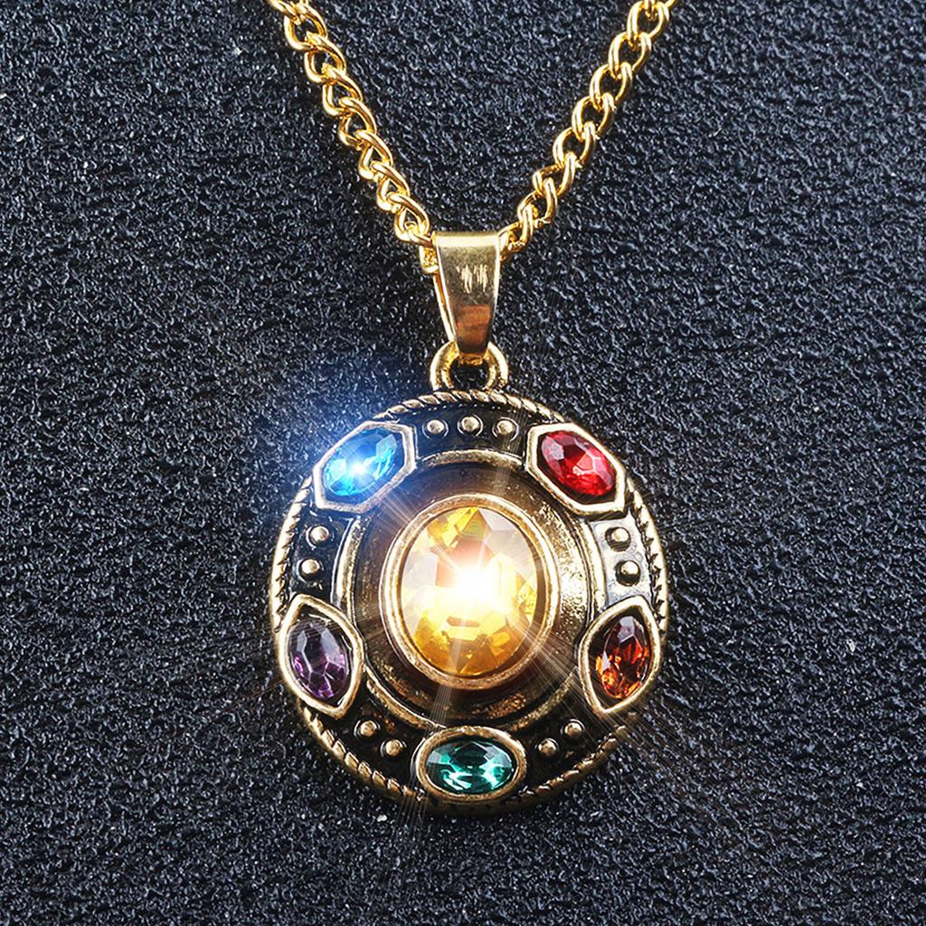 Buy Infinity Gauntlet Power Necklace War Stone Crystals Necklaces ...