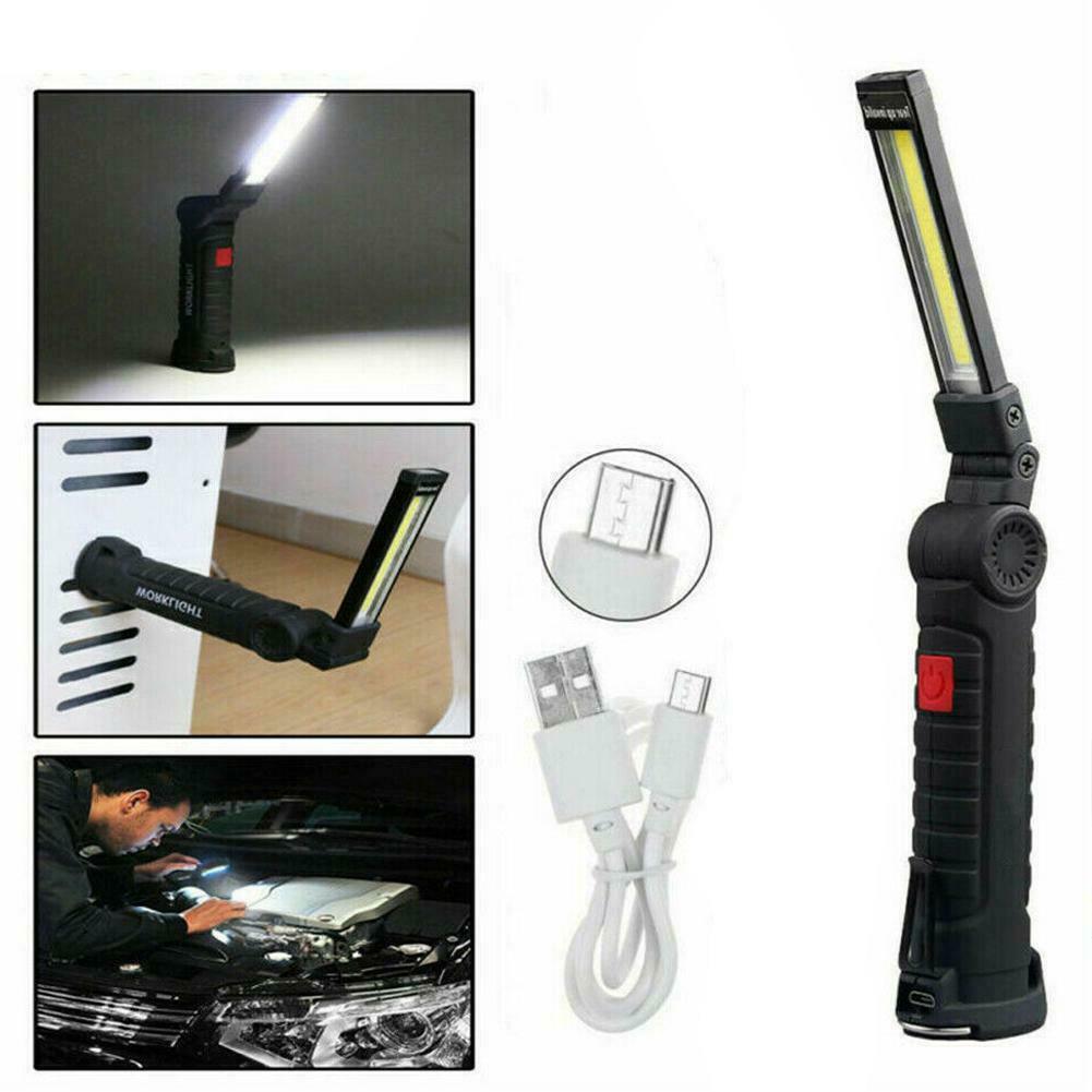 USB Rechargeable LED Work Light Dial Switch Magnetic Base Mechanic Shop ...