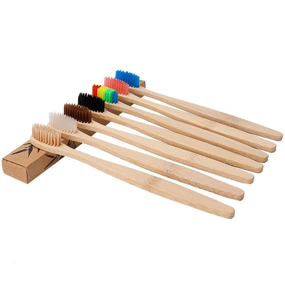Buy Wooden Tooth Brush Oral Soft Hair Bamboo Charcoal Toothbrush Soft ...
