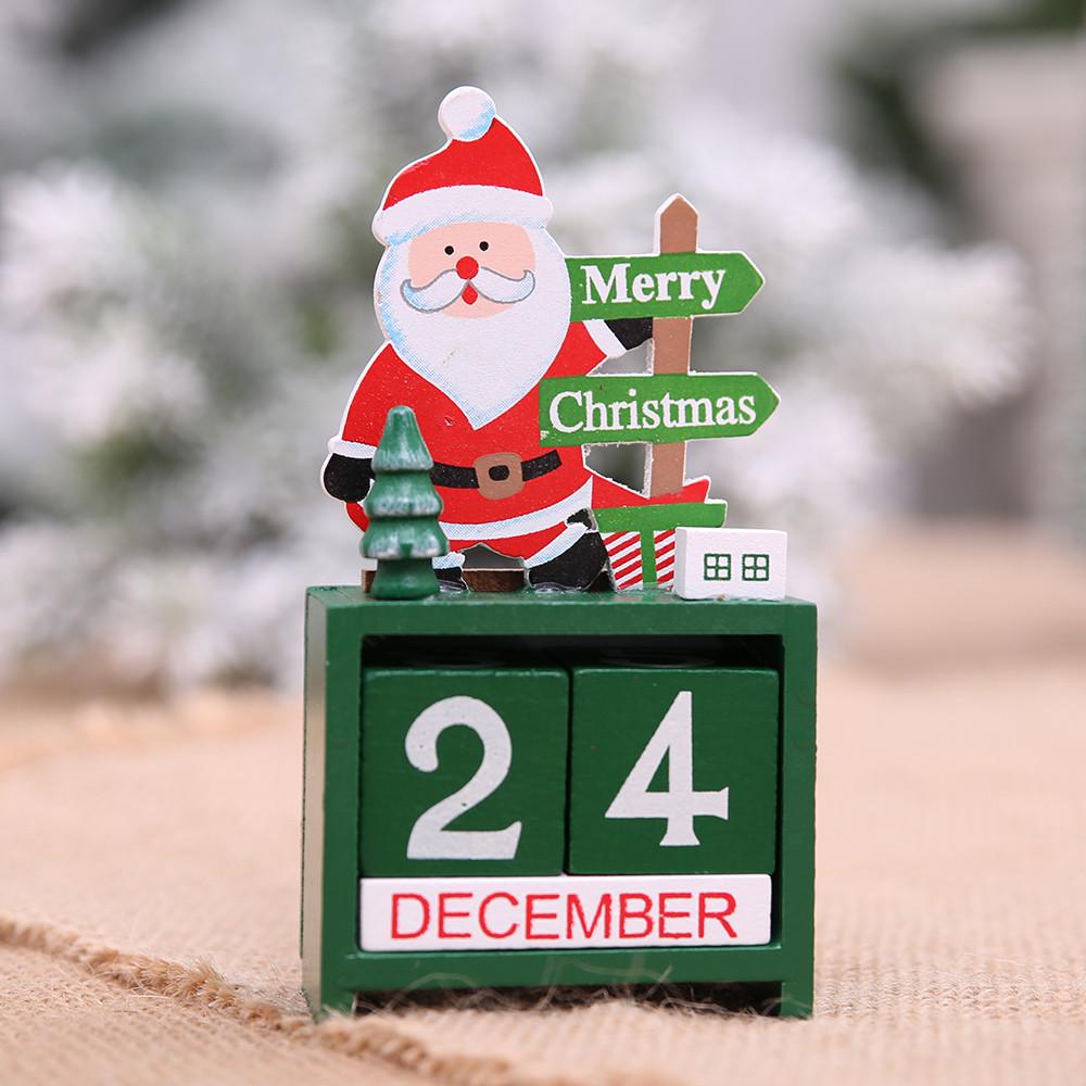 Buy Christmas Mini Wooden Calendar Xmas Ornament Home Decoration Craft ...